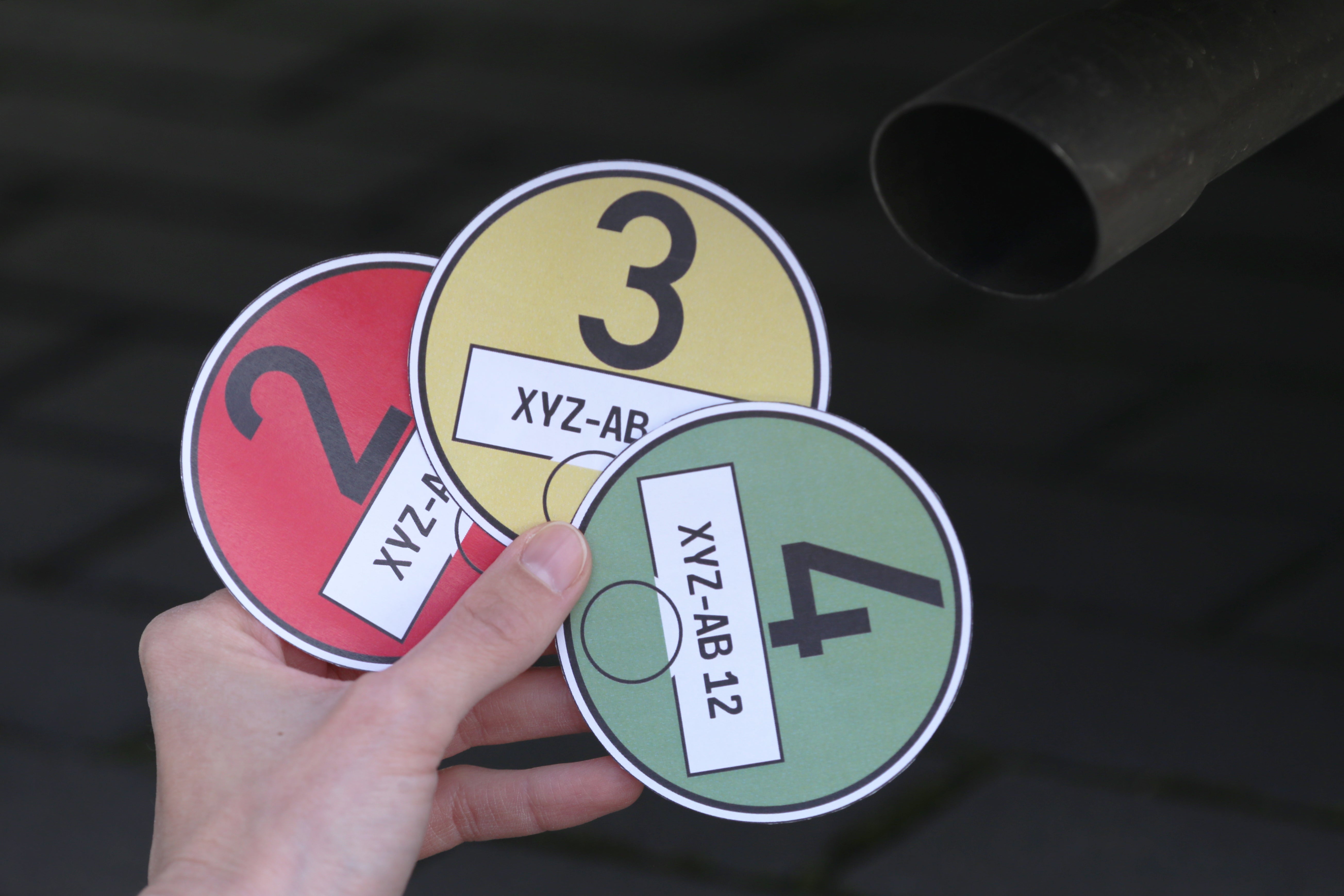 Waar moet de milieusticker in Duitsland plakken?